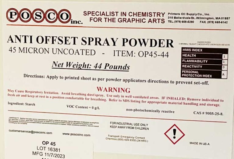Posco Anti Offset Spray Powders %Price